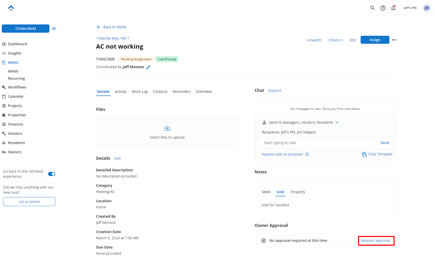 Requesting Owner Approvals – Help Center
