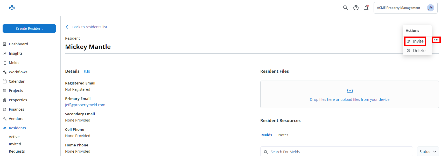 How to Invite and/or Create a Resident – Help Center