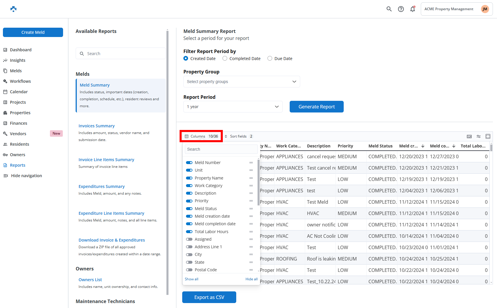 Using Reports to Generate and Export Data – Help Center